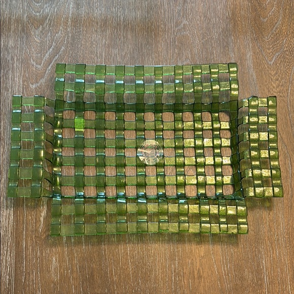 Dining | Green Handmade Glassware Translucent Design | Poshmark